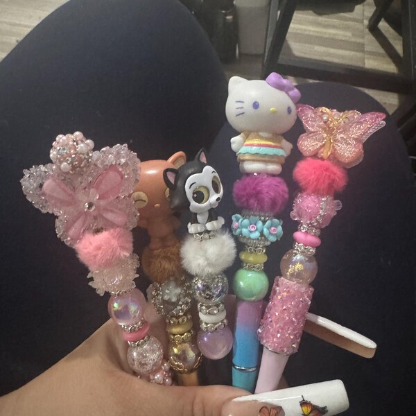 HEART Beaded Pens , Characters , Cute Pens, Elevate Your Station at the ...