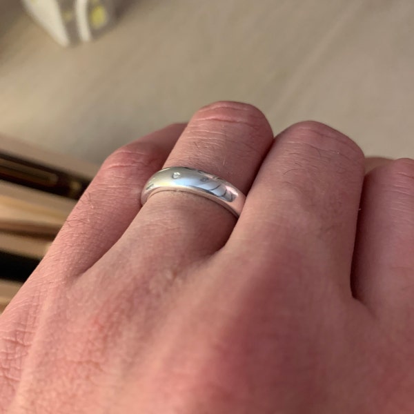 Circle Men Ring in Sterling Silver, Man Ring, Silver Man Ring, Circle ...