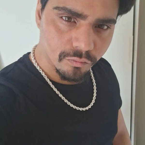 925 Sterling Silver Round Snake Chain Necklace, Mens Silver Necklace ...