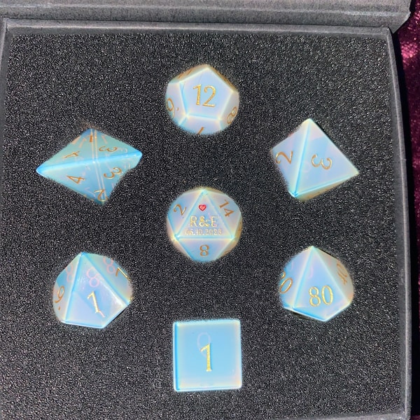 Custom Wedding Dice | Dungeons & Dragons | DND Dice | Stone Dice ...