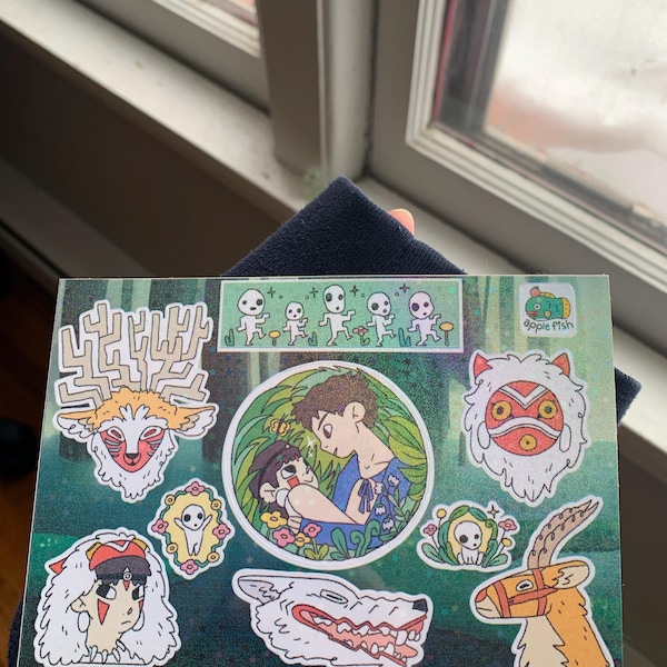 Princess Mononoke Ghibli Sticker Sheet - Etsy