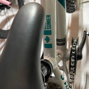 Bike Name Decal Custom Sticker With Canada Flag Bicycle Frame Decal - Etsy
