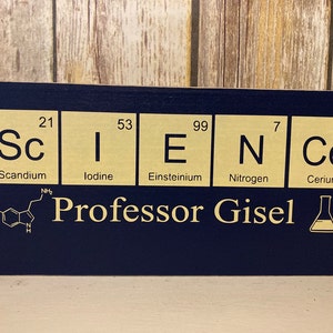 Science Teacher Gift Teacher Desk Name Plate Periodic Table Science ...