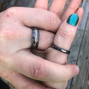 New Infinity His and Hers Tension Set Titanium Wedding Rings: | Etsy