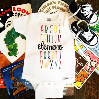 ABC Elemeno Onesie®, Baby Shower Gift, Funny Baby Shirts, Teacher Baby ...