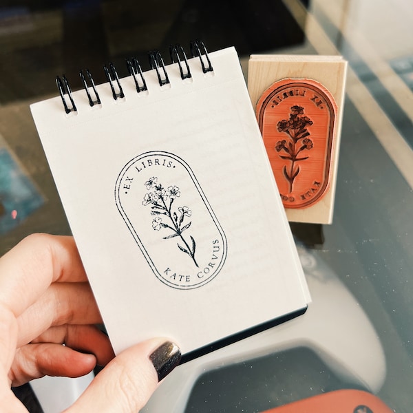 Vintage Floral Library Stamp or Book Stamp, From the Library of ...