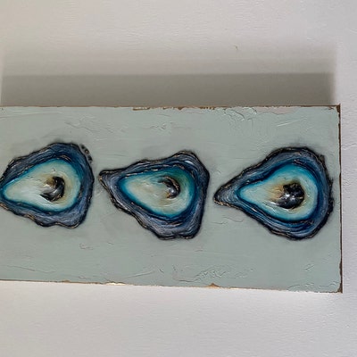 Angels on Painted Wood, Heavy Texture Painting 4x11.5-12 Hand Painted ...