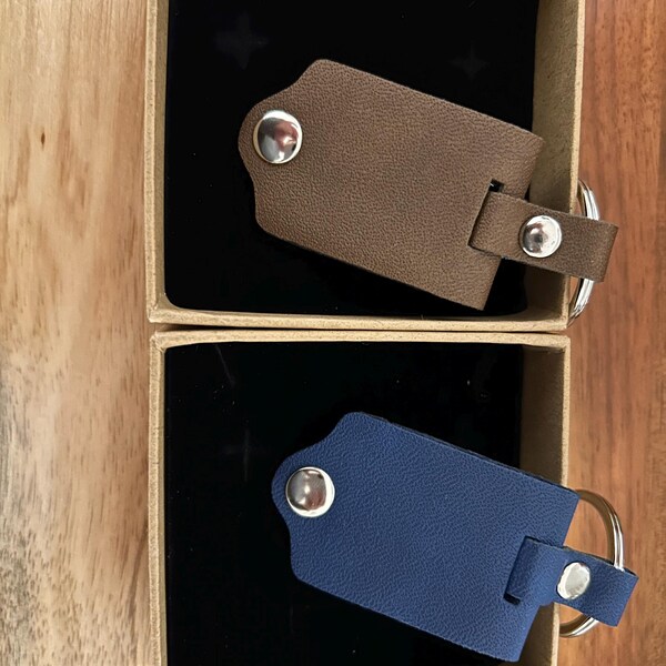 Personalized Mens Leather Keychain With Photo,metal Tag Photo Keychain ...