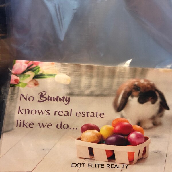 Real Estate Easter 4x6 Bunny Postcard | Easter April Real Estate Team ...