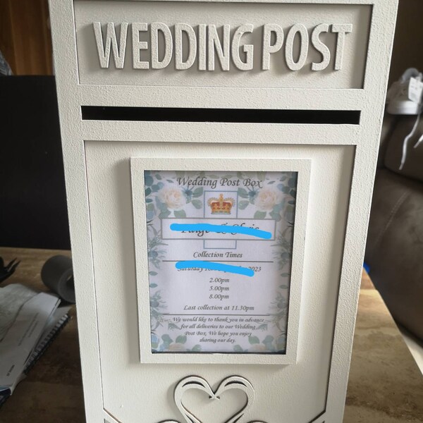 Large Lockable White Wedding Card Post Box - Fully Assembled Wedding ...