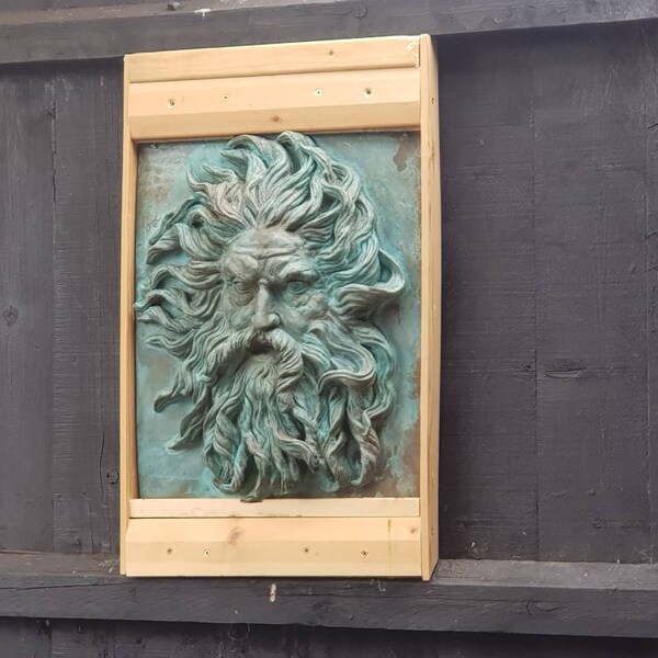 Green Man Water Feature Stone Cast by Christine Baxter - Etsy