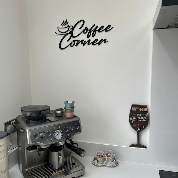 Coffee Corner Wooden Sign - Kitchen Wall Decor - Home Bar Sign - Gift ...