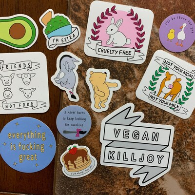 Cruelty Free Rabbit Sticker Waterproof Sticker, Glossy Vinyl Sticker - Etsy