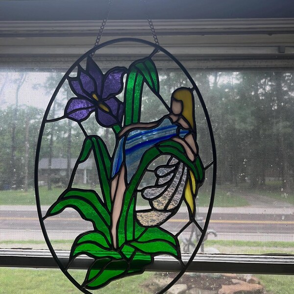 Stained Glass Round Victorian Window Hanging - Etsy