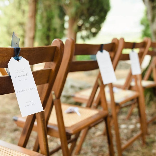 Wedding Seating Tag Reserved Seating Template Modern Simple Printable ...