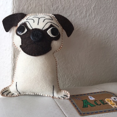 Pug Sewing Pattern, Dutch Bulldog Felt Hand Sewing Pattern, Easy Dog ...