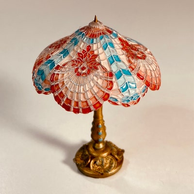 Unpainted Dollhouse Miniature Vintage Rainlamp, Oillamp, DIY Kit in 1/ ...