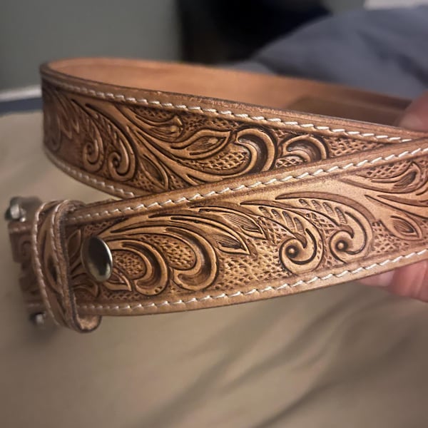 Handmade Men's Western Belt Genuine Full Grain Leather Heavy Duty ...