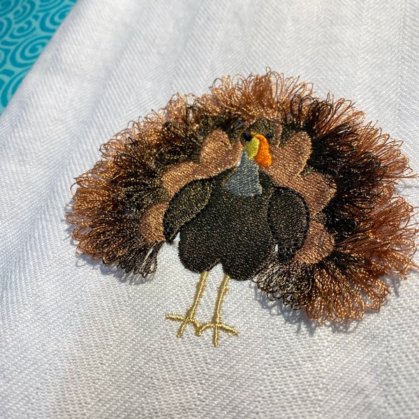 MINI Fringed Turkey Thanksgiving Fluffy Thanks Fall Machine Embroidery ...