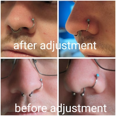 TITANIUM 16g Clicker With Triple Waterfall Chain for Ear Helix Piercing, Multiple Diameter ...