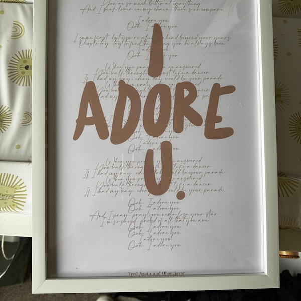 FRED AGAIN Adore, Digital Download Print, Adore You Print, Adore U ...