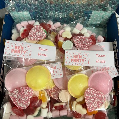 Hen Party Favours, Bags, Team Bride, Favours. Hen Party Sweets - Etsy UK