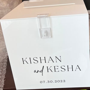 Personalized Name Card Box Wedding Acrylic Card Box With Lock - Etsy