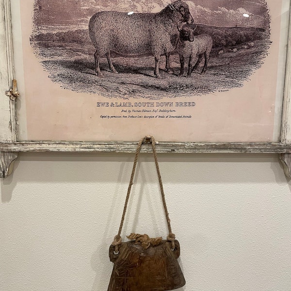Large Vintage Carved Wood Cowbell Bell - Etsy