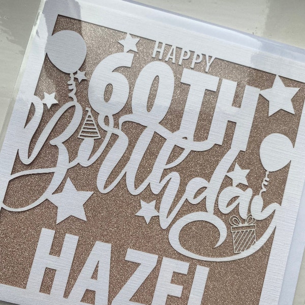 Personalised 60th Birthday Card for Women Custom 60th Birthday Card for ...