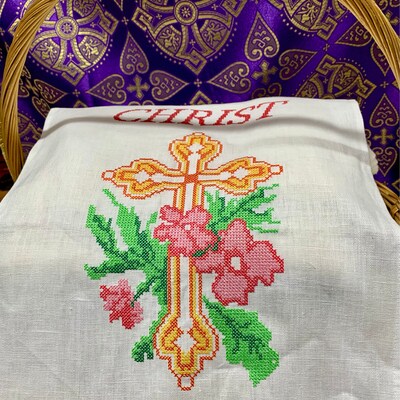 Orthodox Easter Basket Covers, Linen 100%, Cross Stitched - Etsy