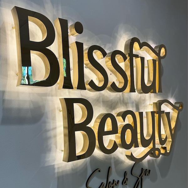 3d Sign, Logo, Office Decor, 3D Gold Sign, Business Sign, 3D Lobby Sign ...