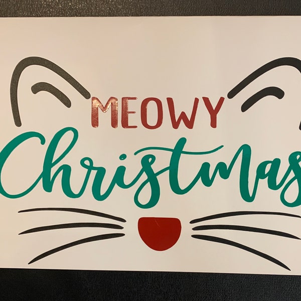 Meowy Christmas SVG, Cat Christmas SVG, Meowy Catmas,cutting File, Cat ...