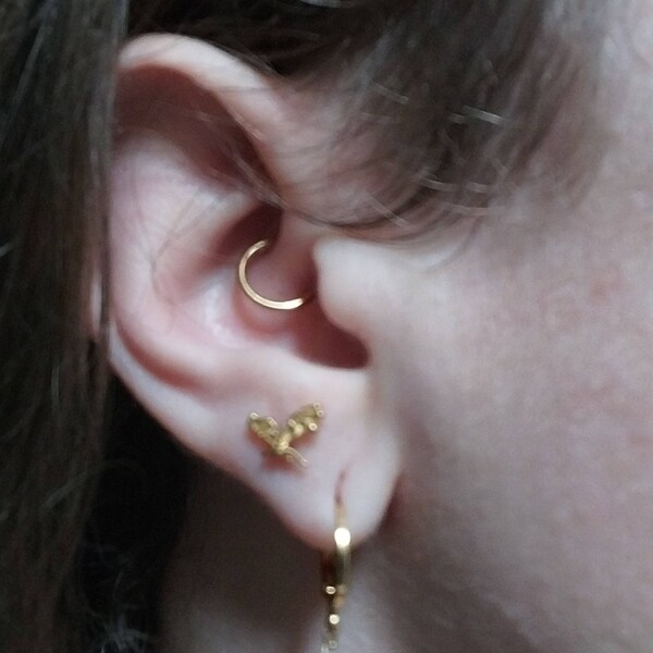 Tiny Teardrop Threadless Flat Back Earrings, 20,18,16ga, 5-10mm Unisex ...