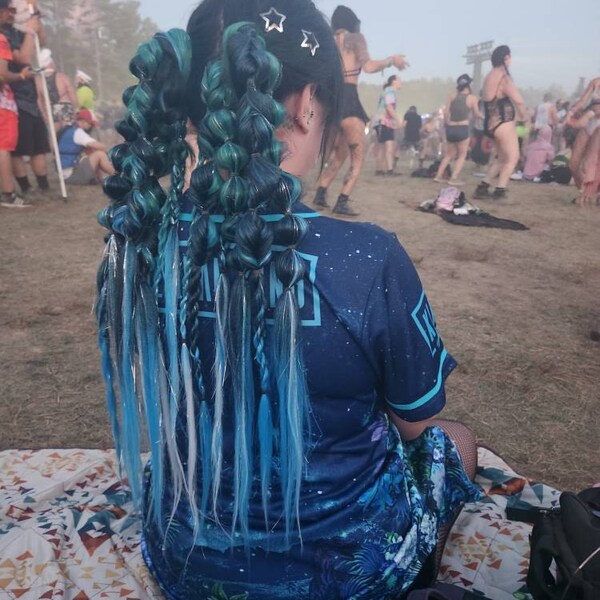 Rock Angel Braids- Set of Two 24 Inch Long Bubble Braids Rave Braids ...