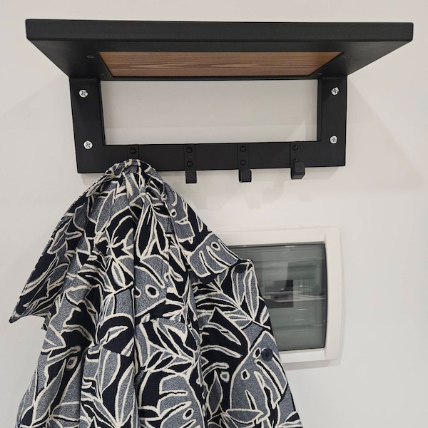 Industrial Metal Wall Mount Coat Rack With Hooks Unique Floating Coat ...