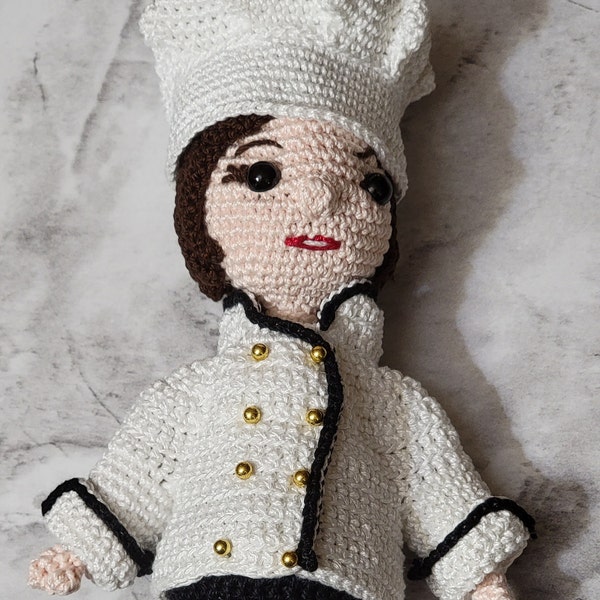Crochet Chef Uniform for Doll, PDF Crochet Pattern for 5,5 & 6 Inch ...