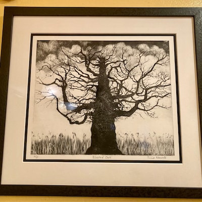 Limited Edition Tree Etching blasted Oak - Etsy