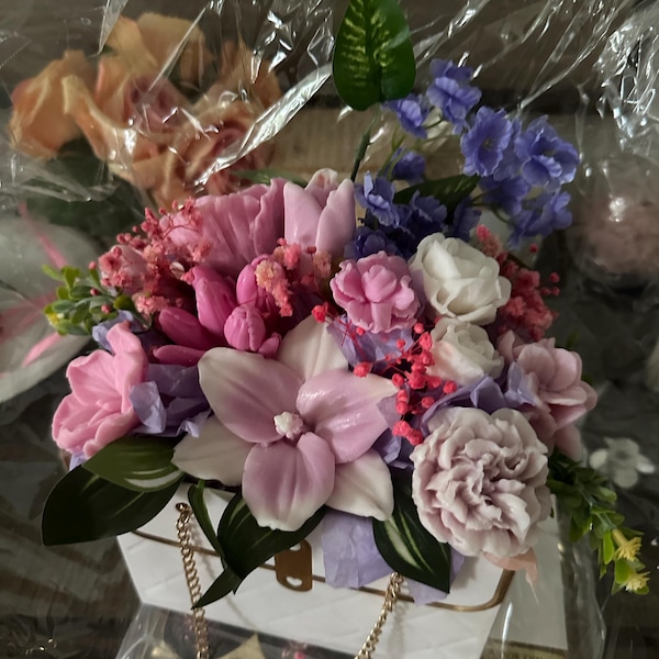 Handmade Soap Flower Bouquet: Natural Floral Arrangement - Etsy