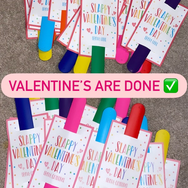 Editable Slap Bracelet Valentine's Day Gift Tag Slappy Valentine's Day ...