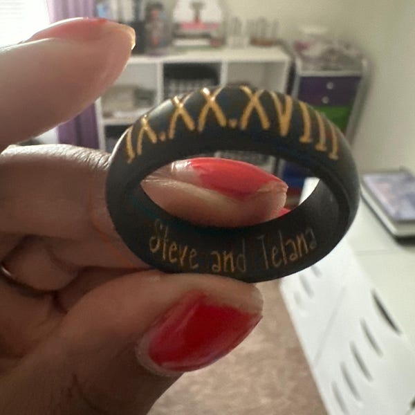 Personalized Engraved Silicone Ring 8MM - Wedding Band for Men and ...