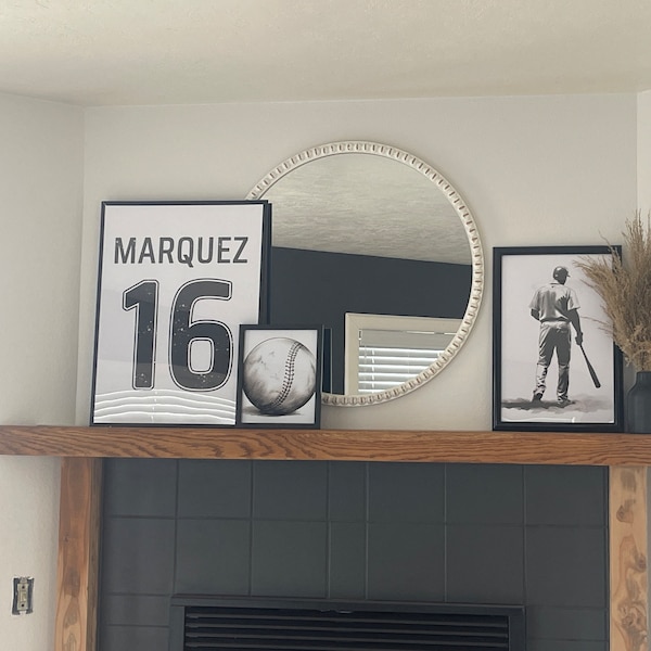 Custom Baseball Poster, Personalized Baseball Jersey, Baseball Print ...