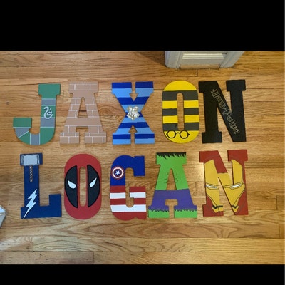 Superhero Theme Letters, Wall Letters, Wood Letters, Personalized ...