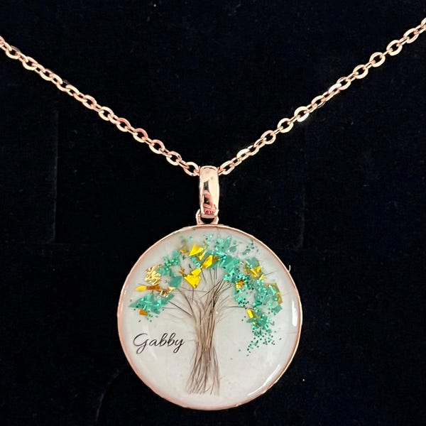 Hair Keepsake Jewelry tree of Life Disc Necklace, Pendant With Baby ...