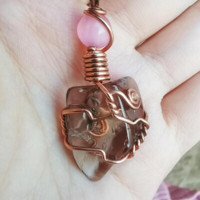 Amethyst Wire Wrap Wand Necklace, Handmade Copper Wire Wrap Jewelry ...