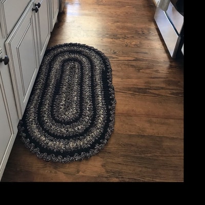 Multicolor Rag Rug 42.5 X 26 Crocheted Oval Rag - Etsy
