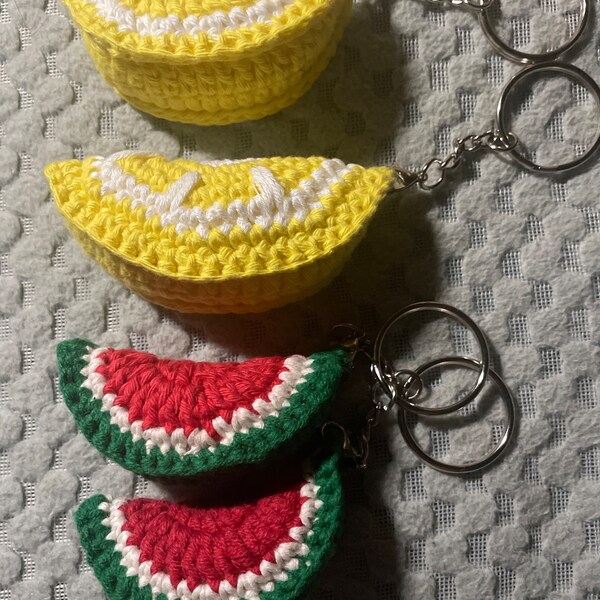 Kiwi, Watermelon, Lemon Keychain. Crochet Pattern. - Etsy