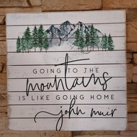 On Mountain Time Sign 2 Sizes Wood Framed Mountain Print Green Mountain ...