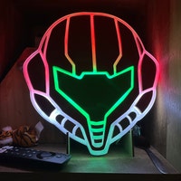 Metroid Samus Sign , Neon Like , LED , Light , Wall Decor, Night Light ...