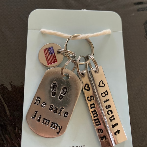 Be Safe Daddy Keychain, Deployment Keychain, Deployment Gift From Kids ...