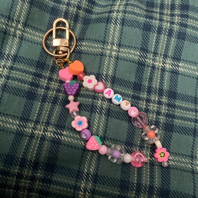 Custom Beaded Keychain Personalized Y2K Keychain 90s Keychain Colorful ...